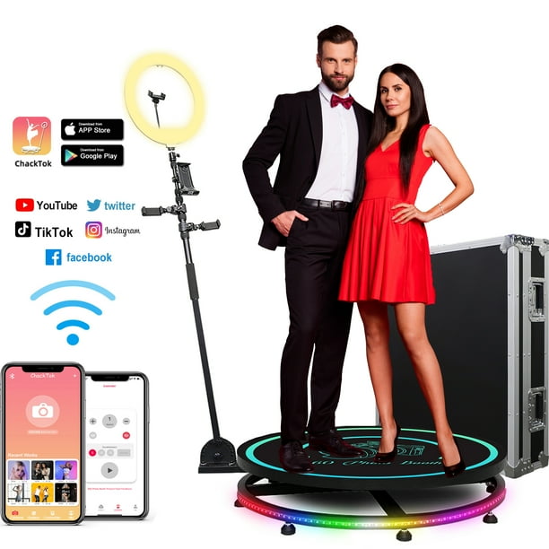 68cm/26.8" 360 Photo Booth Machine for 1-2 People Parties,MWE 360 Selfie Automatic Slow Motion ...