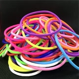 GOGO 100 Pcs Jelly Bracelets, 80s Rubber Wristbands, Thin Silicone ...