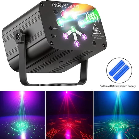 CAROOTU Mini Party Light 128 Patterns Stage Laser Projector Light Sound ...