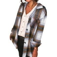 Fantaslook Womens Plaid Shirts Flannel Shacket Jacket Long Sleeve ...