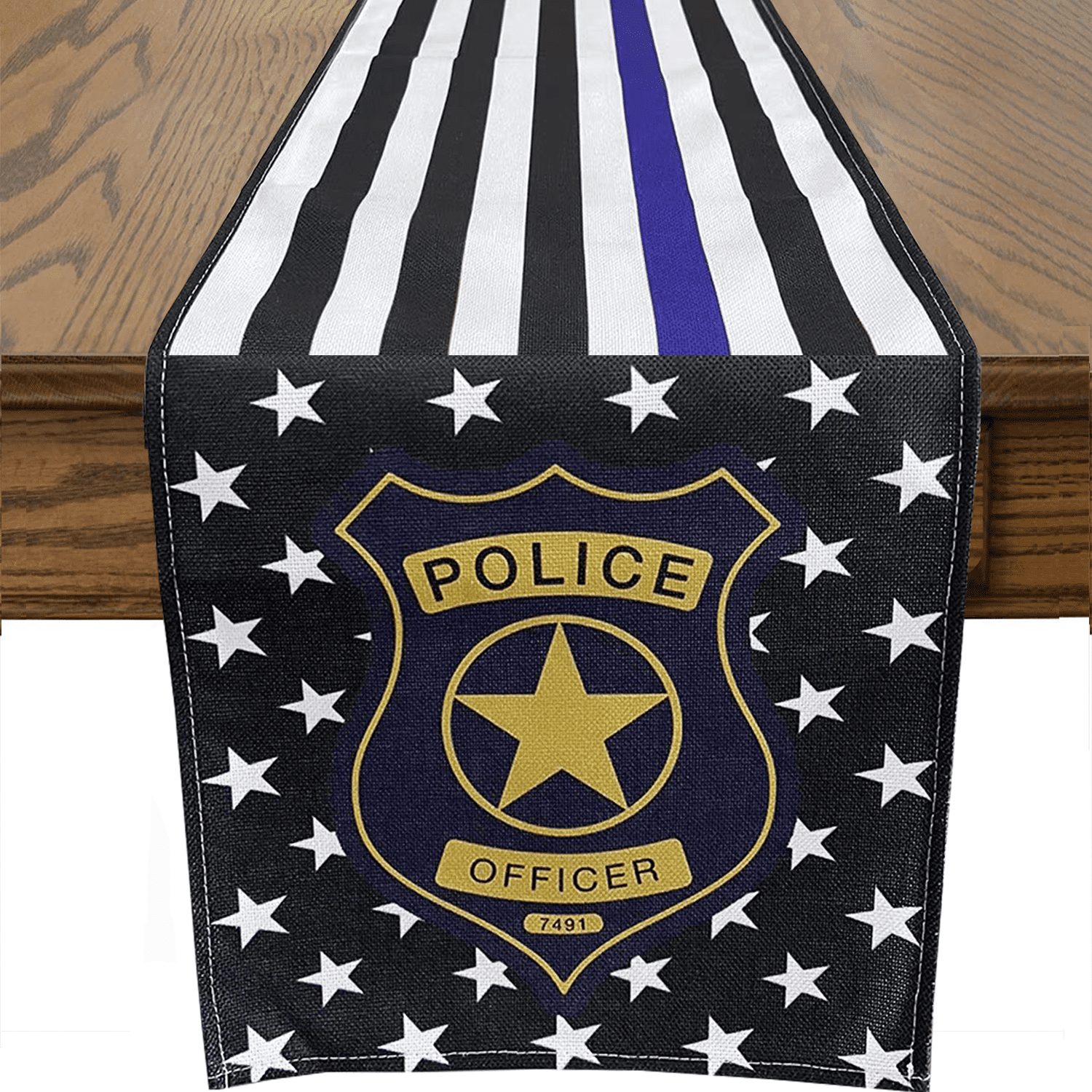 Police Theme Table Runner,Police Theme Tablecloth Kitchen Dining Table ...