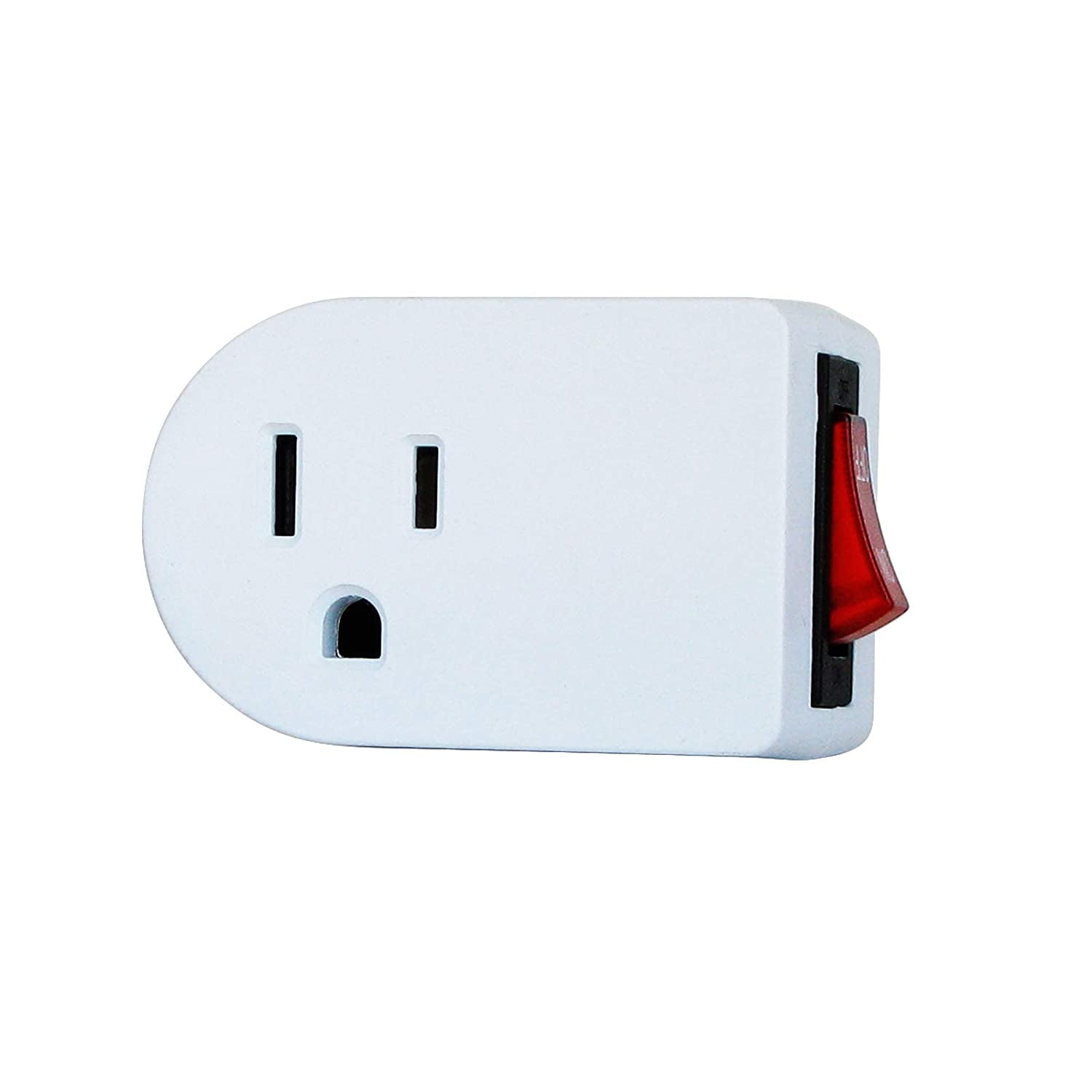 Luxtronic White 3 Prong Grounded On/Off Power Switch with Red Light ...
