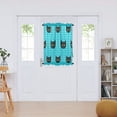 Black Cat Pattern Blue Door Curtain Sheer Privacy Light Filtering ...