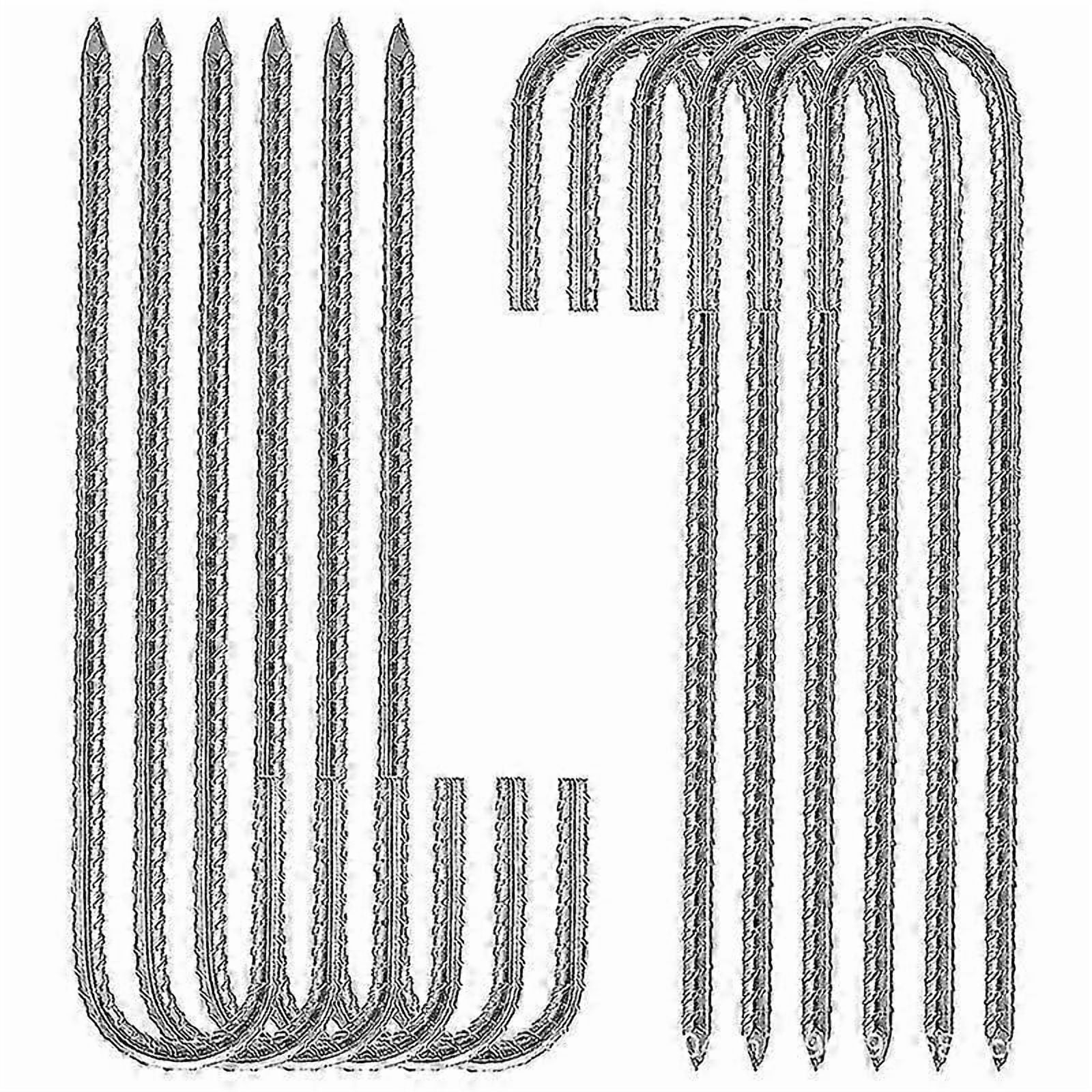6 Garden Spikes Galvanized Garden Turf Metal Spikes Threaded Flat ...