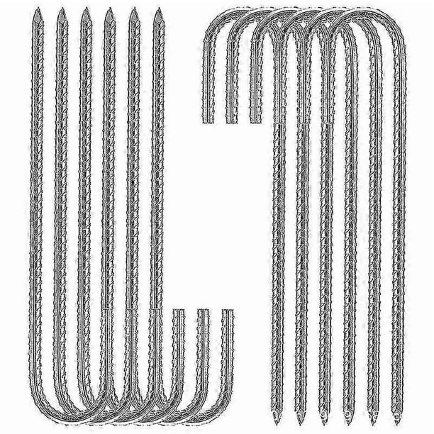 6 Garden Spikes Galvanized Garden Turf Metal Spikes Threaded Flat ...
