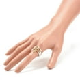 3Pcs 3 Style Natural Gemstone Brass Beaded Finger Rings with 304 ...