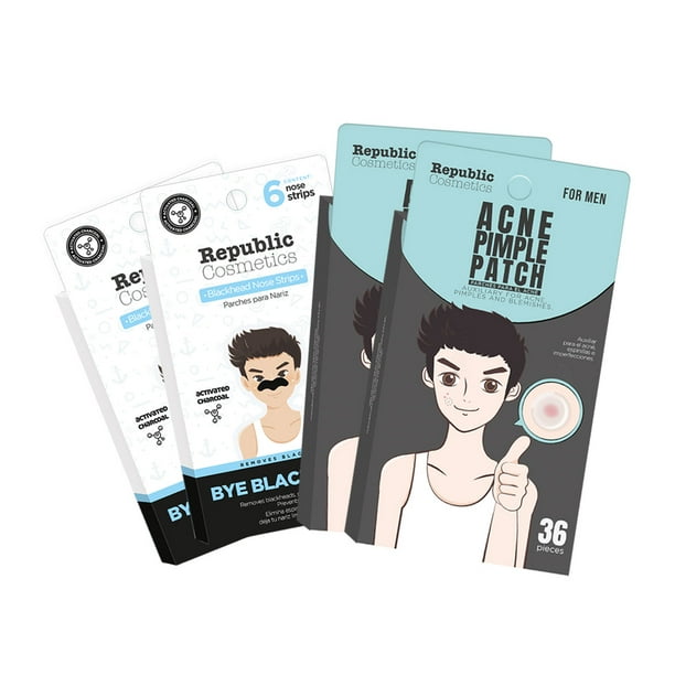 Republic Cosmetics - Set Anti acné hombre con 72 pzs pimple patch + 12 ...