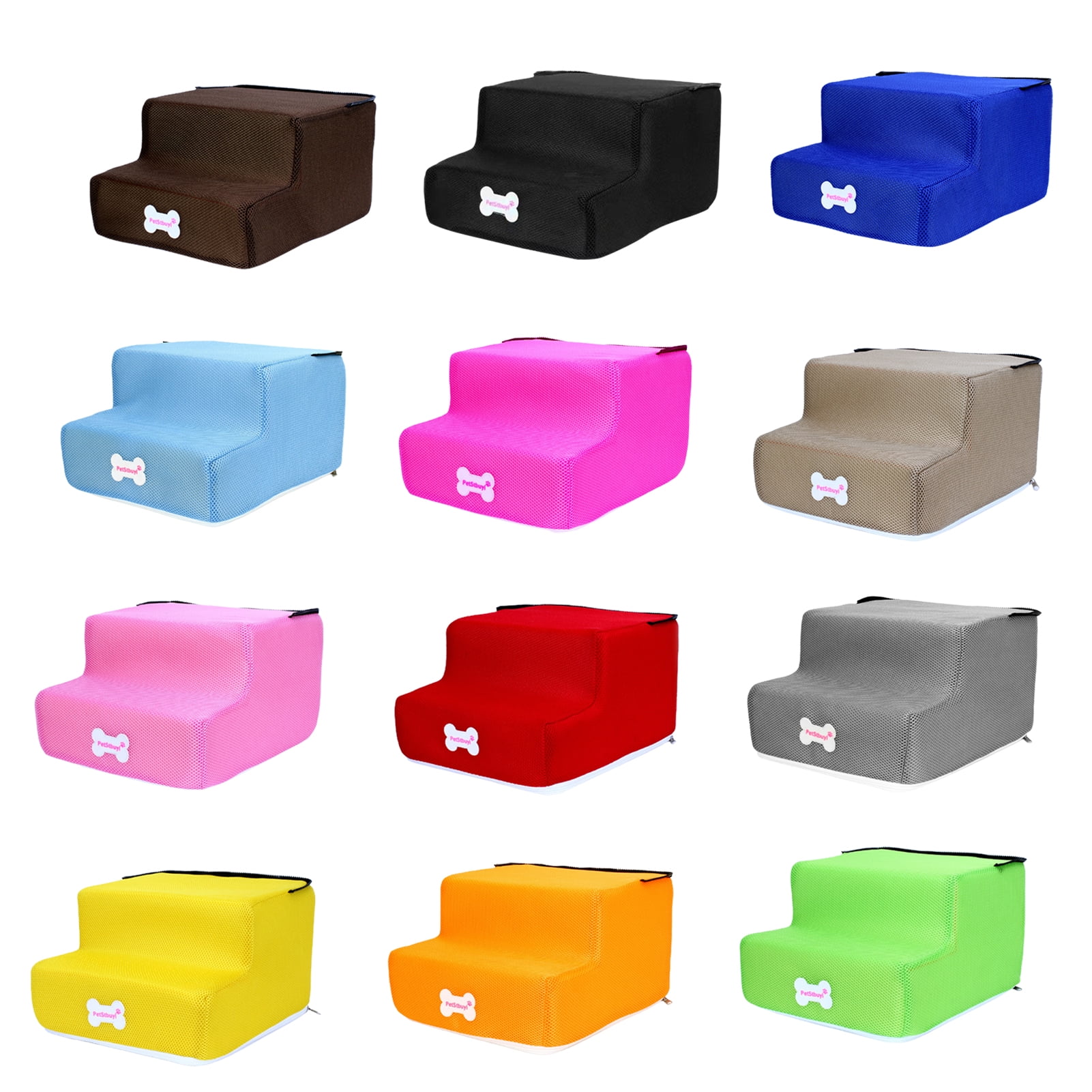 Walbest Pet Ladder 2 Tiers, 7.87" High, Non-Slip Dog Stairs, Dog Ramp ...