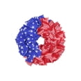 Patriotic Independence Day Wreath, Red White Blue Fabric Garland, Star ...