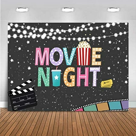 YOITEA Cinema Movie Night Backdrop Popcorn Movie Party Birthday Party ...