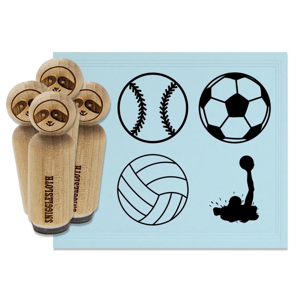 Soccer Softball Volleyball Water Polo Rubber Stamp Set for Scrapbooking ...