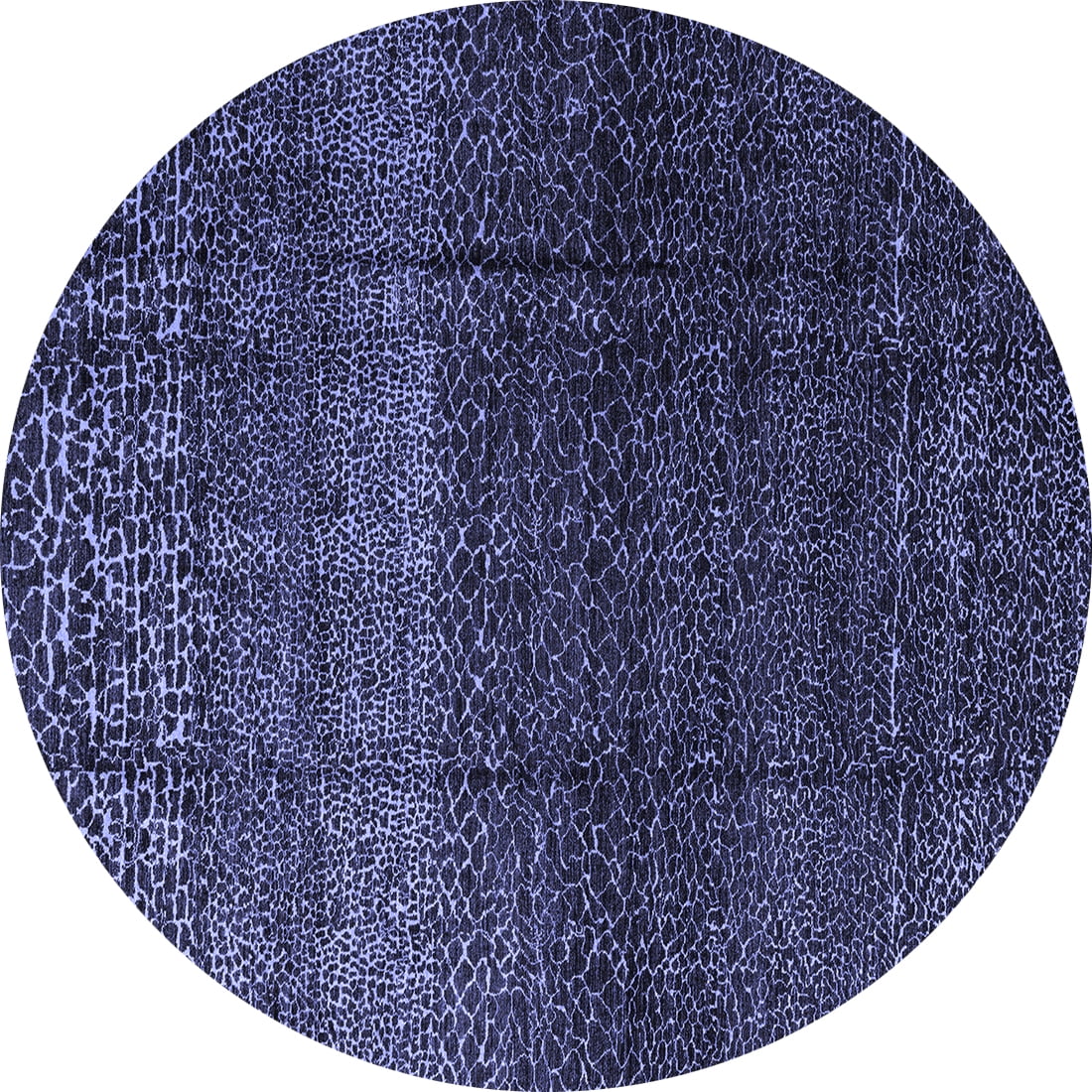 Ahgly Company Machine Washable Indoor Round Abstract Blue Modern Area ...