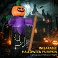 HOMCOM 5' Outdoor Halloween Home Decorations: Inflatable LED Pumpkin ...