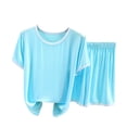 BONIXOOM Sleepwear Sets for Women, Short Sleeve Top & Elastic Shorts ...