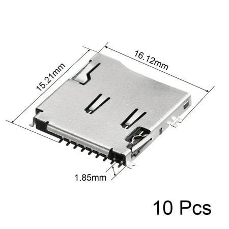 Micro SD (TF) Card Socket Holder SMT SMD Push Type 9 Pin 10pcs ...