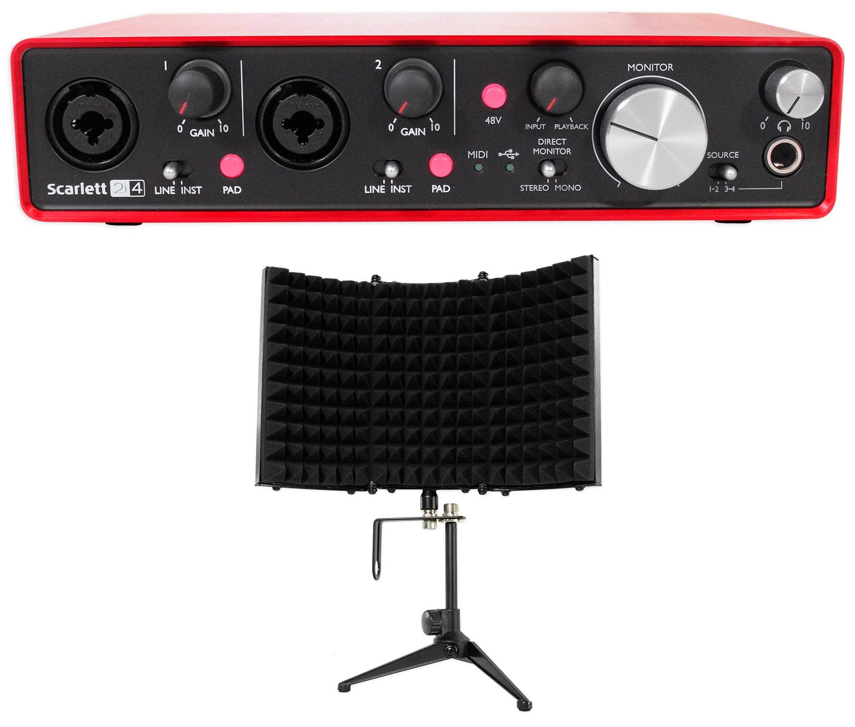 Focusrite SCARLETT 2I4 2nd 192kHz Audio Recording Interface + Isolation ...