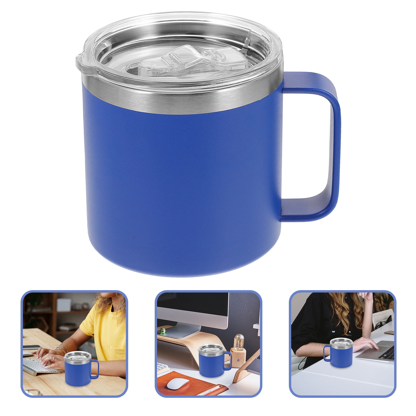 Click here for Washwepe Insulated Coffee Mug Blue With Lid Modern... prices