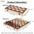 15 Inches Magnetic Wooden Chess Set - 2 Extra Queens - Folding Board ...