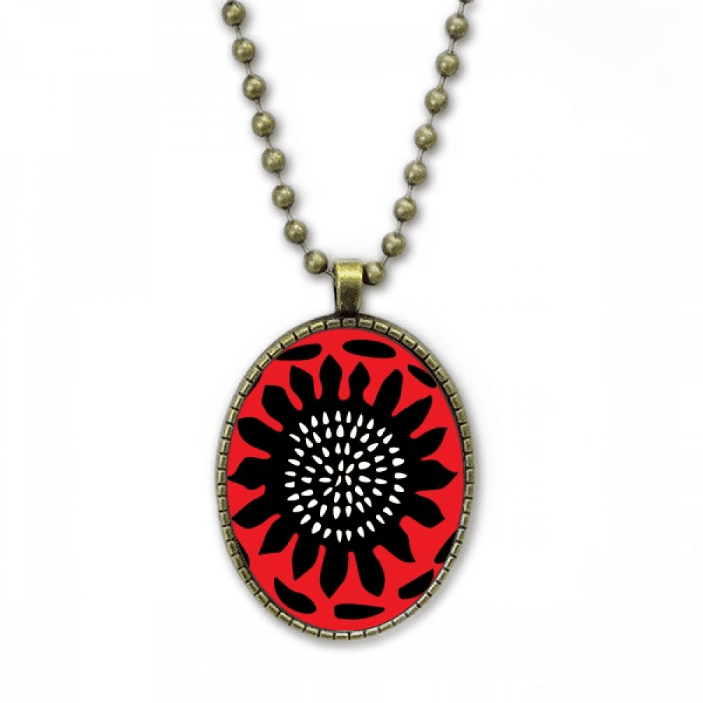 Sunflower Outline Celebrate Mexico Totems Necklace Vintage Chain Bead