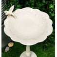 Rustic White Cast Iron Hummingbird Victorian Bird Feeder Bath ...