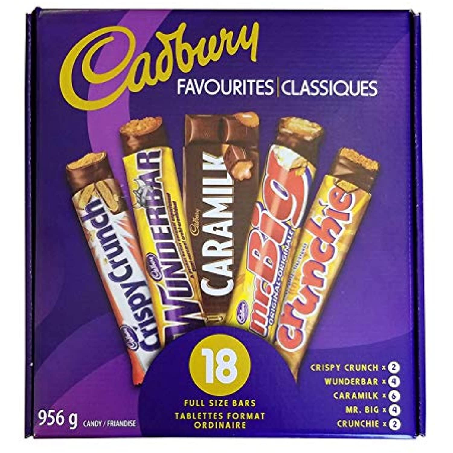 Buy Cadbury 18 Full Size Assorted Chocolate Bars, Caramilk, Mr Big ...