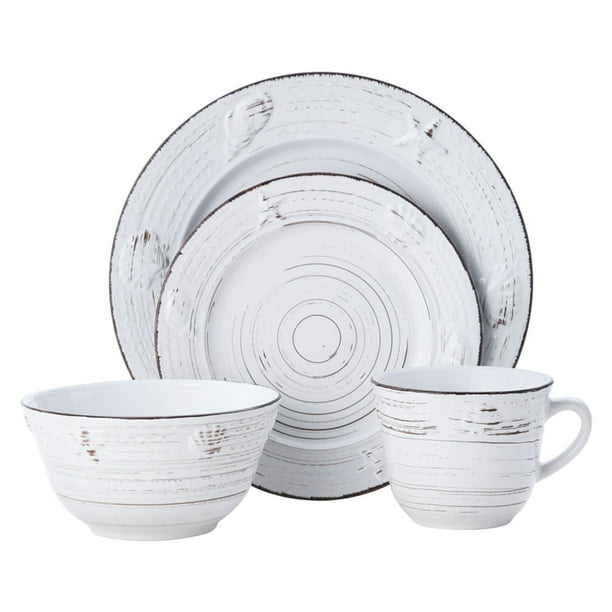Pfaltzgraff Trellis Coastal 16-piece Dinnerware Set White - Walmart.com