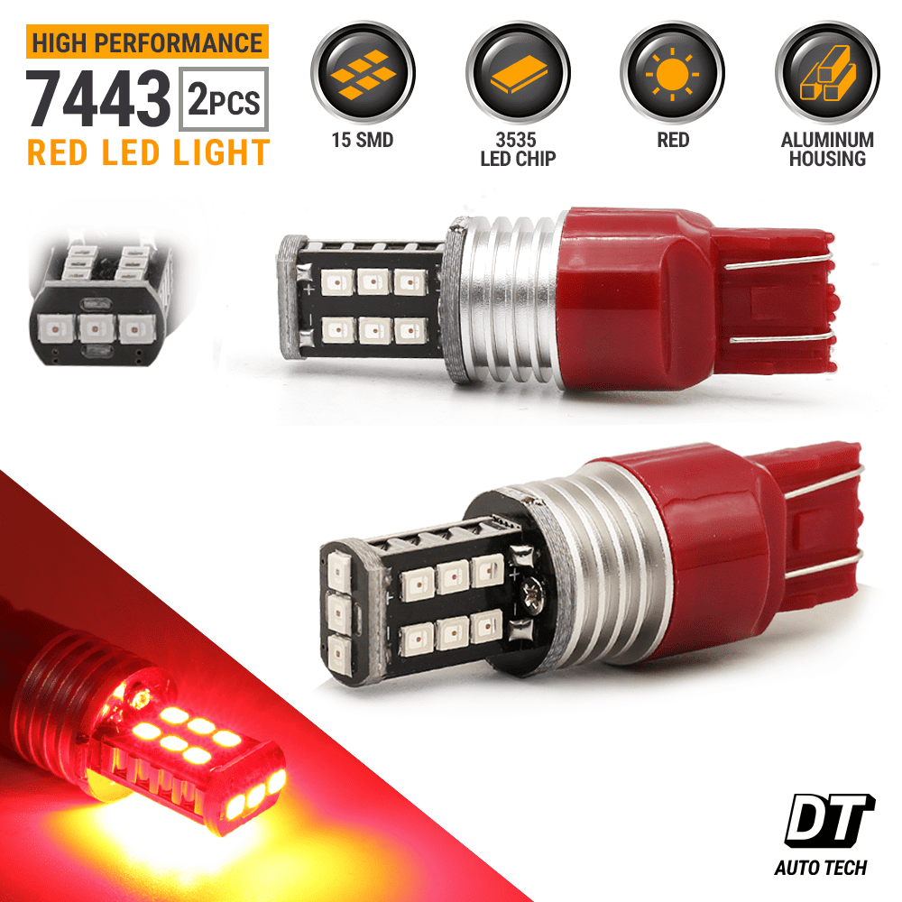 7443 7440 7444 Red LED Rear Tail Brake Stop Parking Hi Power Tail Light ...