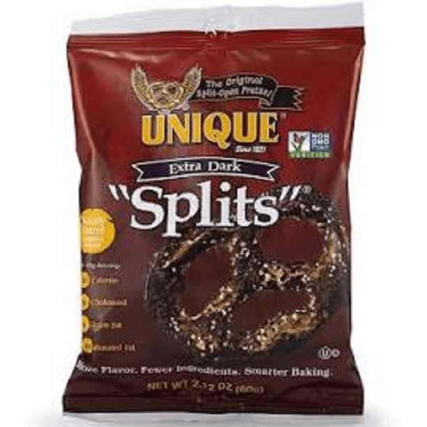 Unique Snacks Extra Dark Pretzel Splits, 2.12oz (Pack of 24) - Walmart.com