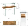 Ivinta Glass Console Table with Storage, Narrow Sofa Table, Entryway ...