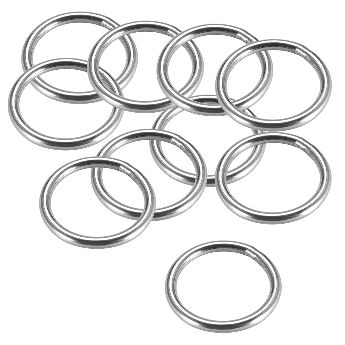 Welded O Ring, 40 x 4mm Strapping Round Rings Stainless Steel 10pcs ...