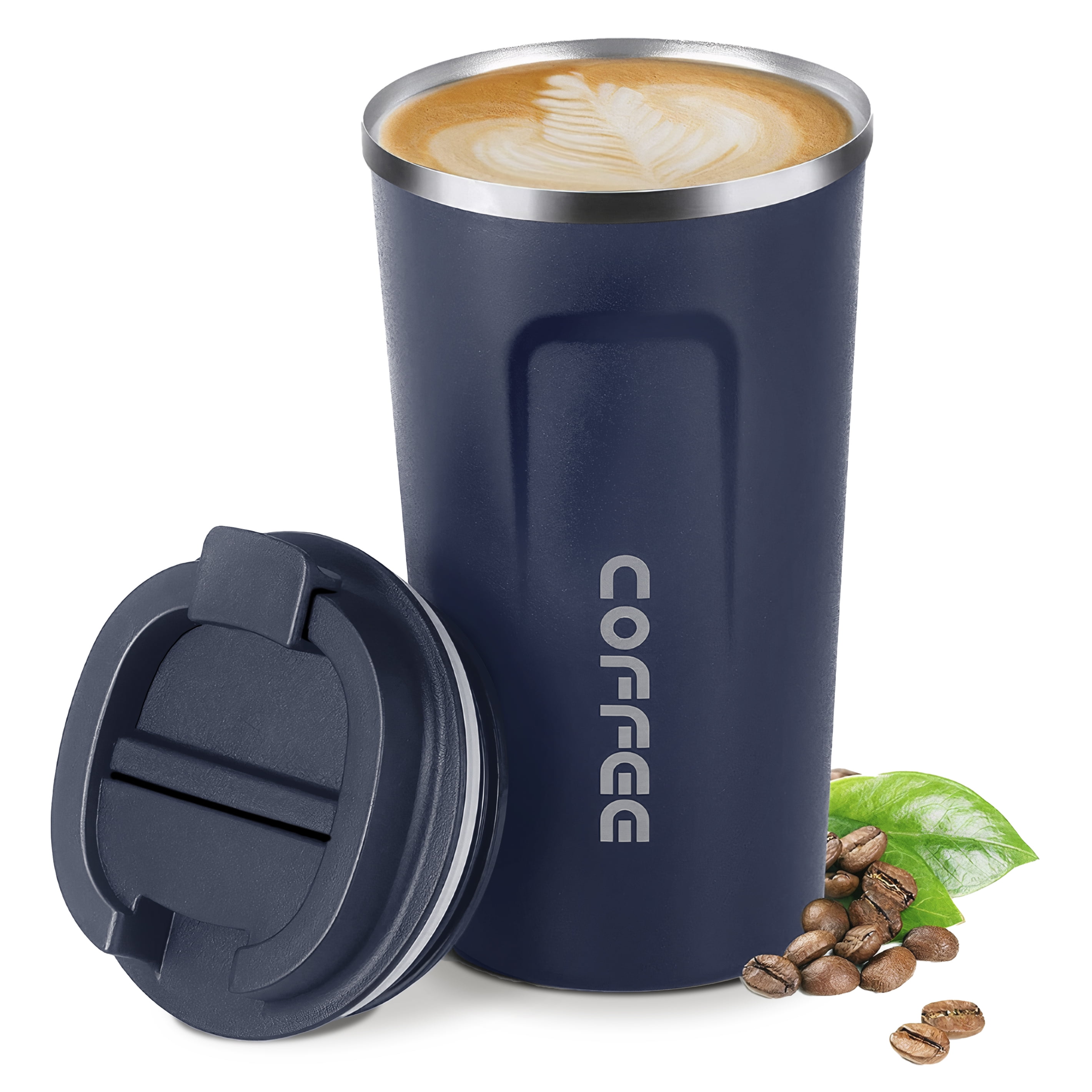 Termo Para Café Con Tapa A Prueba de Fugas, Vaso Para Té De Acero ...