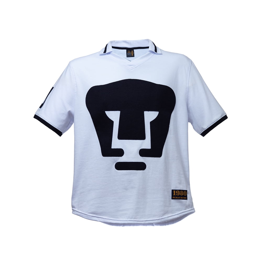 OLD SCHOOL SPORTS Pumas UNAM Jersey Pumas Retro 1980 manga corta Blanco ...