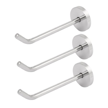 Bathroom Towel Round Base Single Hook Wall Hanger Silver Tone 120mm ...