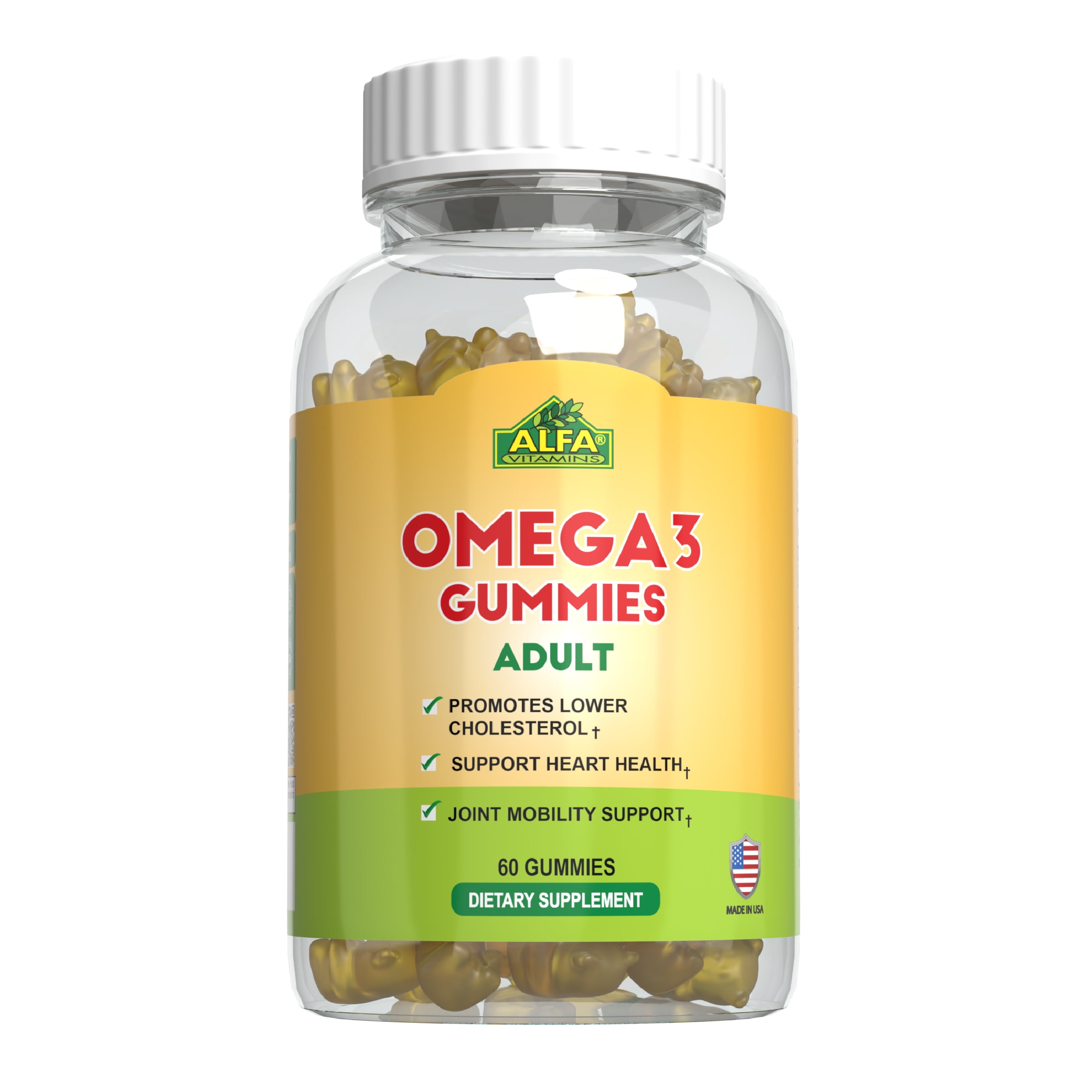 Omega 3 Fish Oil Adult Gummies by Alfa Vitamins with Natural Orange ...