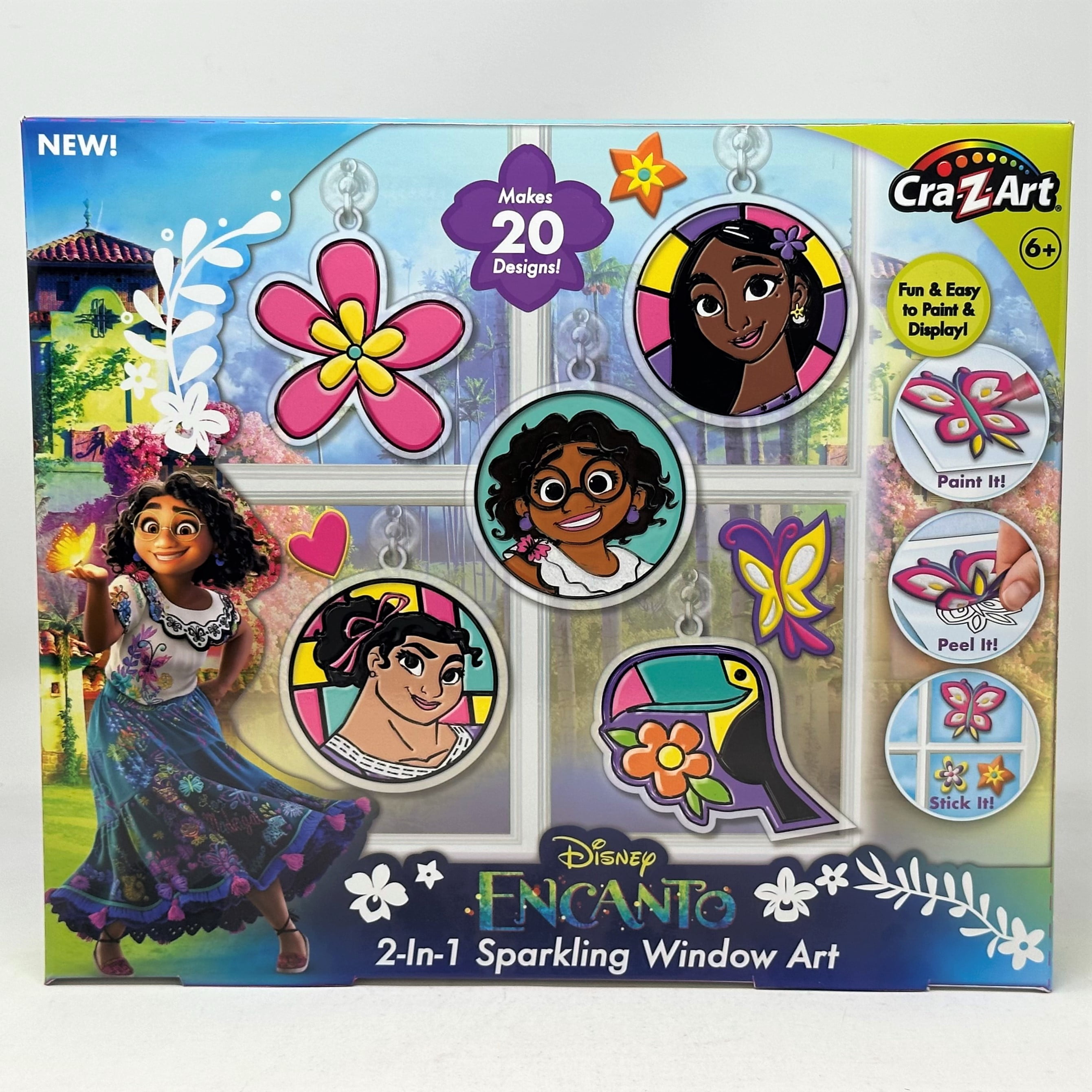 Disney Encanto Multicolor Sparkling Window Art Craft Kit, Unisex Child ...