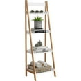 Bookshelf 4 Tier,Living Room Rustic Standing Shelf Storage Organizer ...