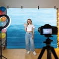 8x6ft Photo Backdrop, Sky Blue Ombre Soft Polyester Backdrop Curtains ...