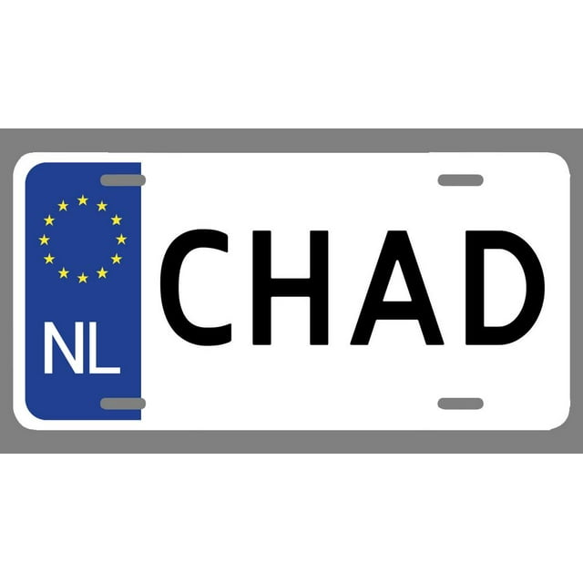 Chad Name Euro Style License Plate Tag Vanity Novelty Metal | UV ...