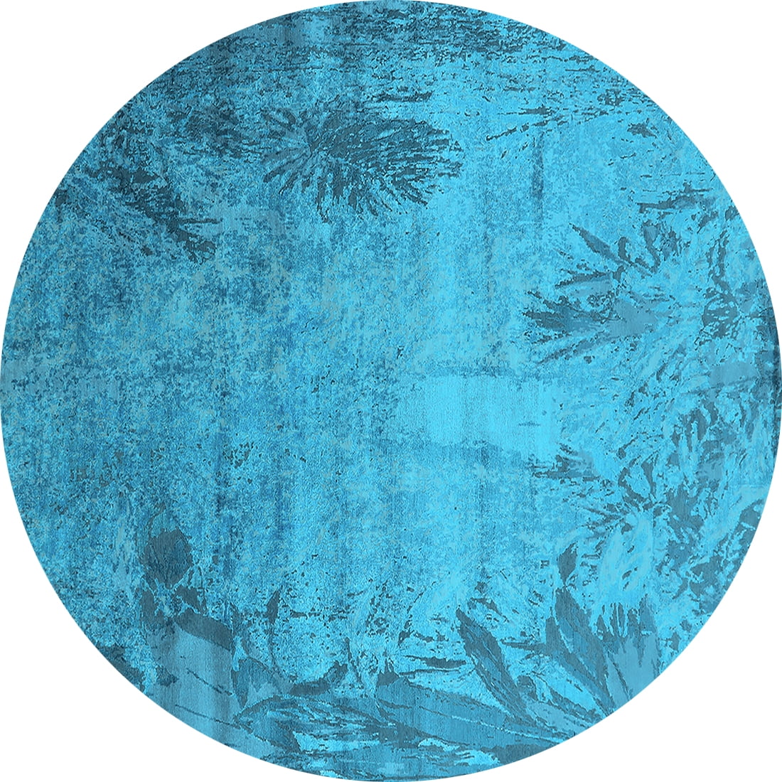 Ahgly Company Indoor Round Oriental Light Blue Industrial Area Rugs, 7 ...