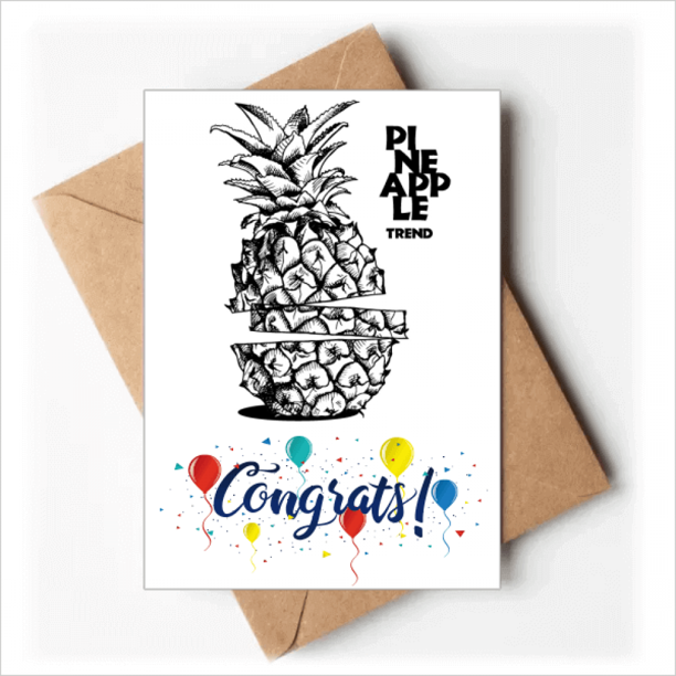 PineFruit Trend Fruit Line Drawing Wedding Cards Congratulations ...