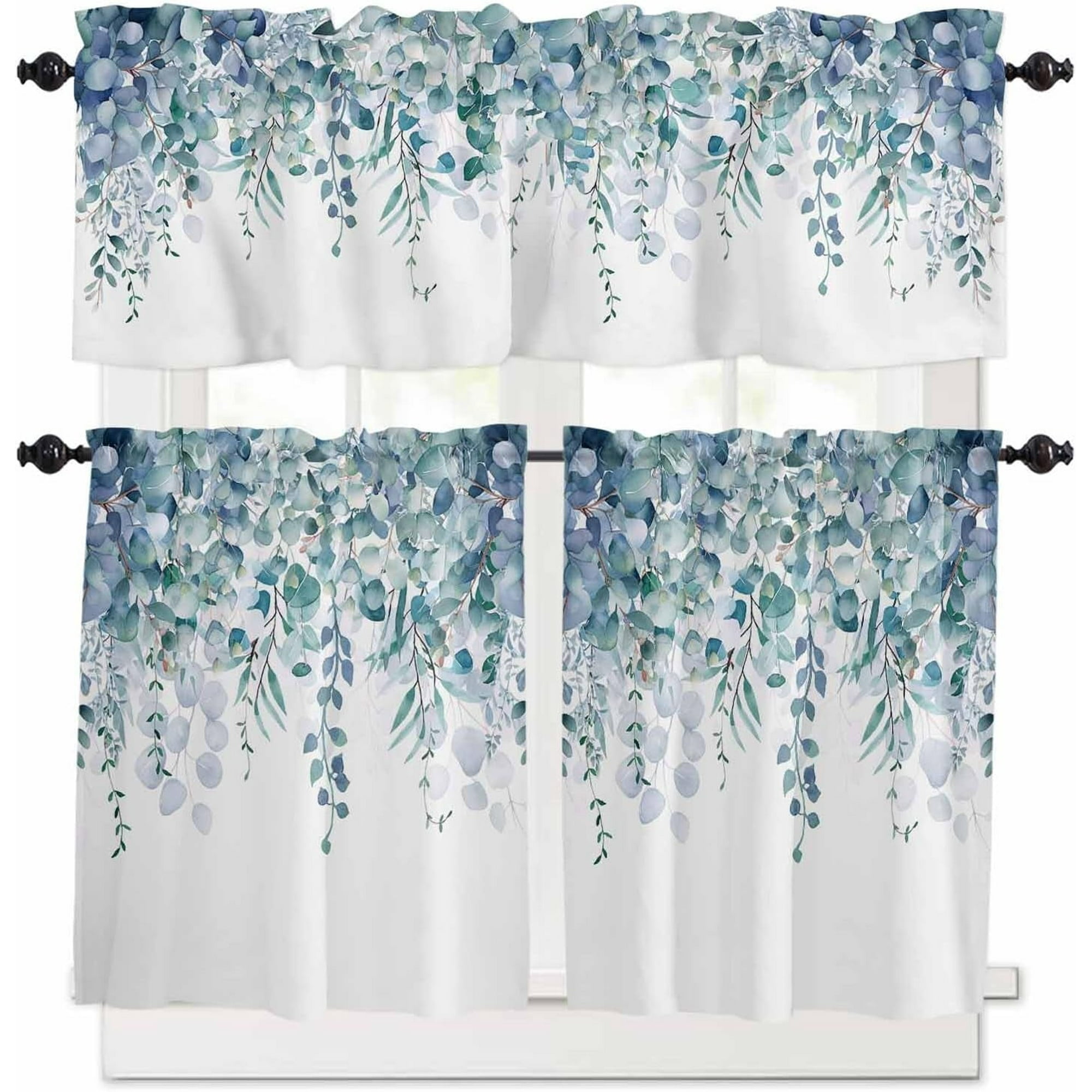 Click here for Jcezgdvy Kitchen Curtain Valance And Tiers Set Blu... prices