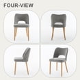 ENYLAY Nordic Upholstered Dining Chairs, Solid Wood Fabric Set of 6 ...
