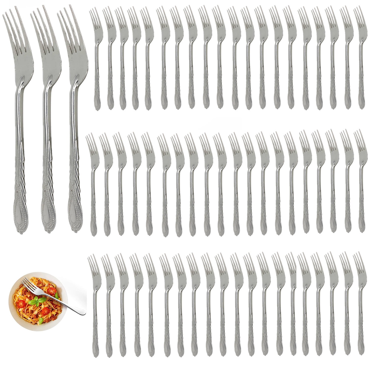 120 Pieces Stainless Steel Dinner Forks Flatware Tableware Set Kitchen ...
