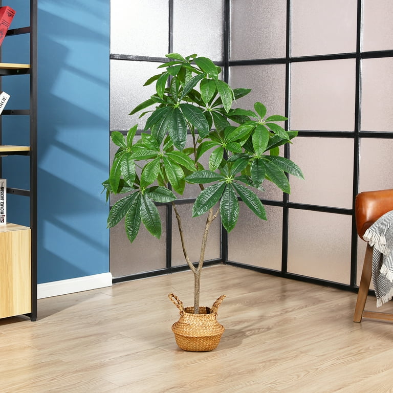 4ft Artificial Plants Pachira Aquatica Money Tree, Fake Plastic Money ...