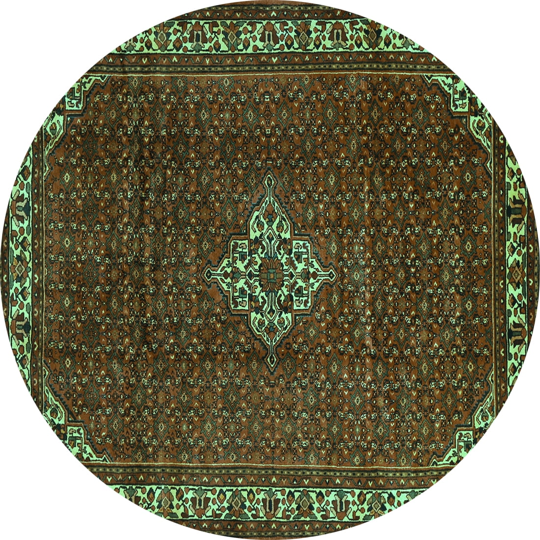 Ahgly Company Indoor Round Persian Turquoise Blue Traditional Area Rugs ...