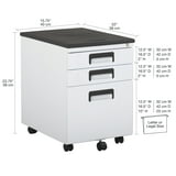 Calico Designs Metal Rolling 3-Drawer Vertical Filing Cabinet - Walmart.com
