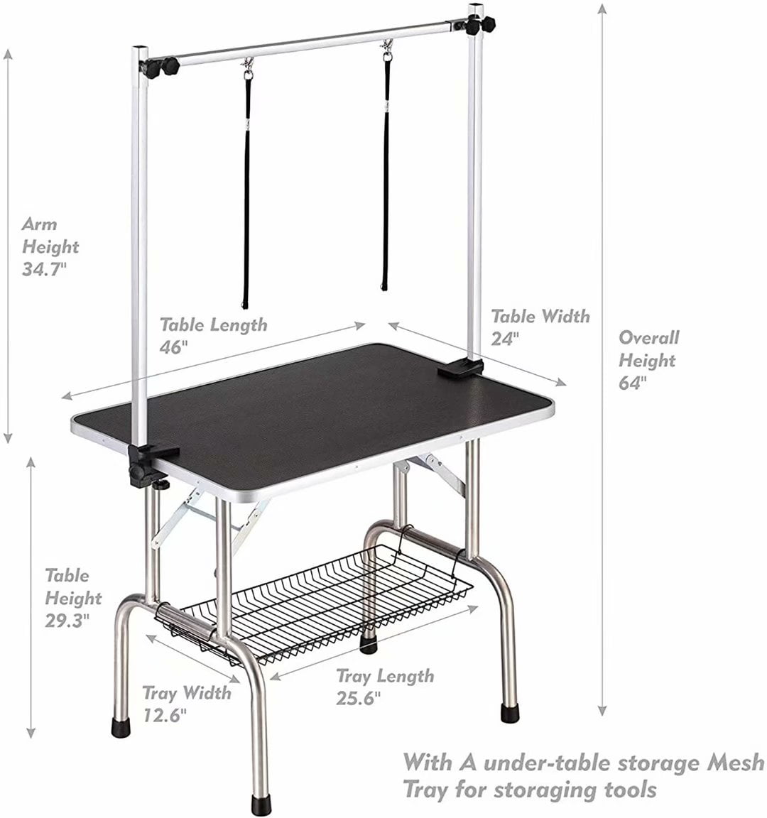 Buy Pet Grooming Table, 46W Adjustable Clamp Overhead Pet Grooming Arm ...