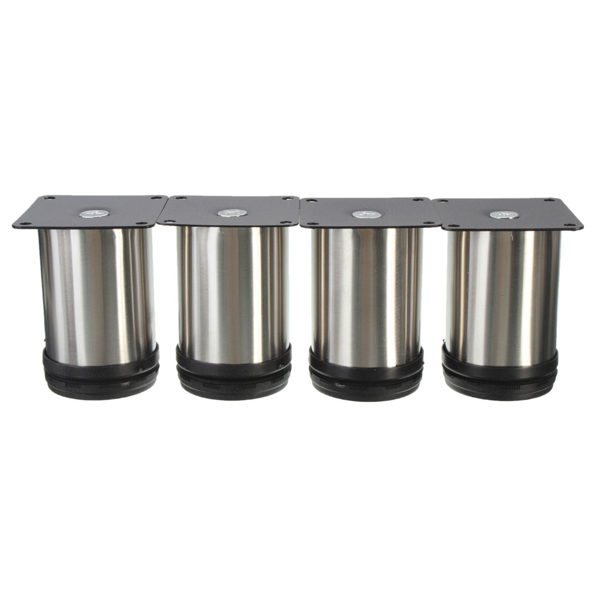 4x Adjustable Cabinet Plinth Legs Kitchen Round Feet w/Screws Stainless ...