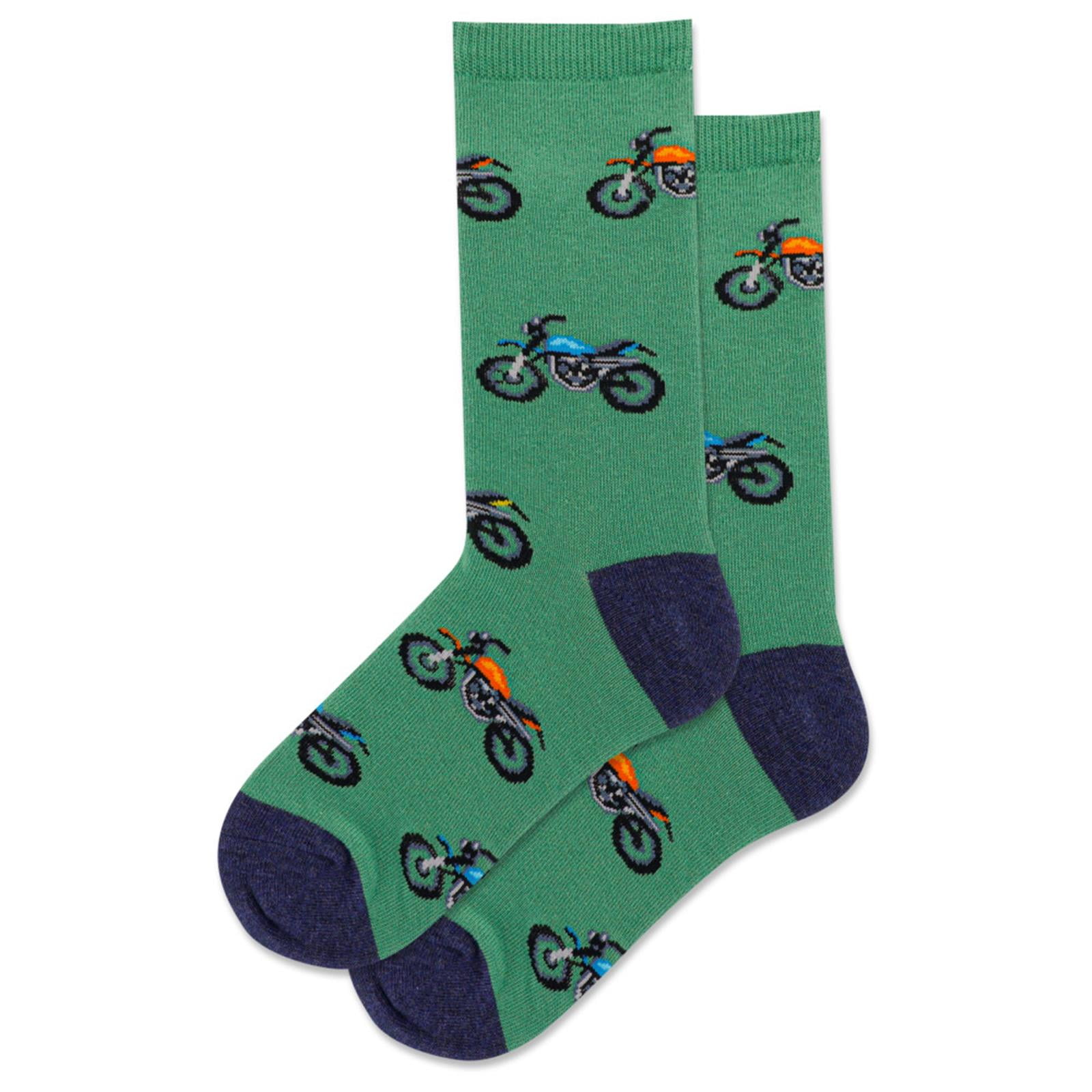 Hot Sox Kids Motorcycles Crew Sock, L/XL, Olive - Walmart.com