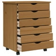vidaXL Rolling Cabinet with Drawers MOSS Gray Solid Wood Pine - Walmart.com
